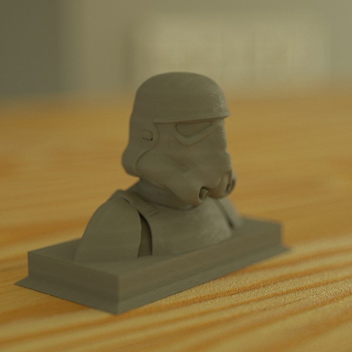 3D Printable Storm Trooper (old) bust by Saxon Fullwood