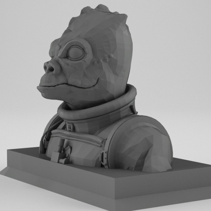 3D Printable Bossk Bust by Saxon Fullwood