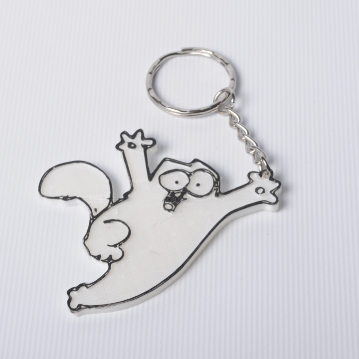3D Printable Simon's Cat Keychain by Wayne Jordan