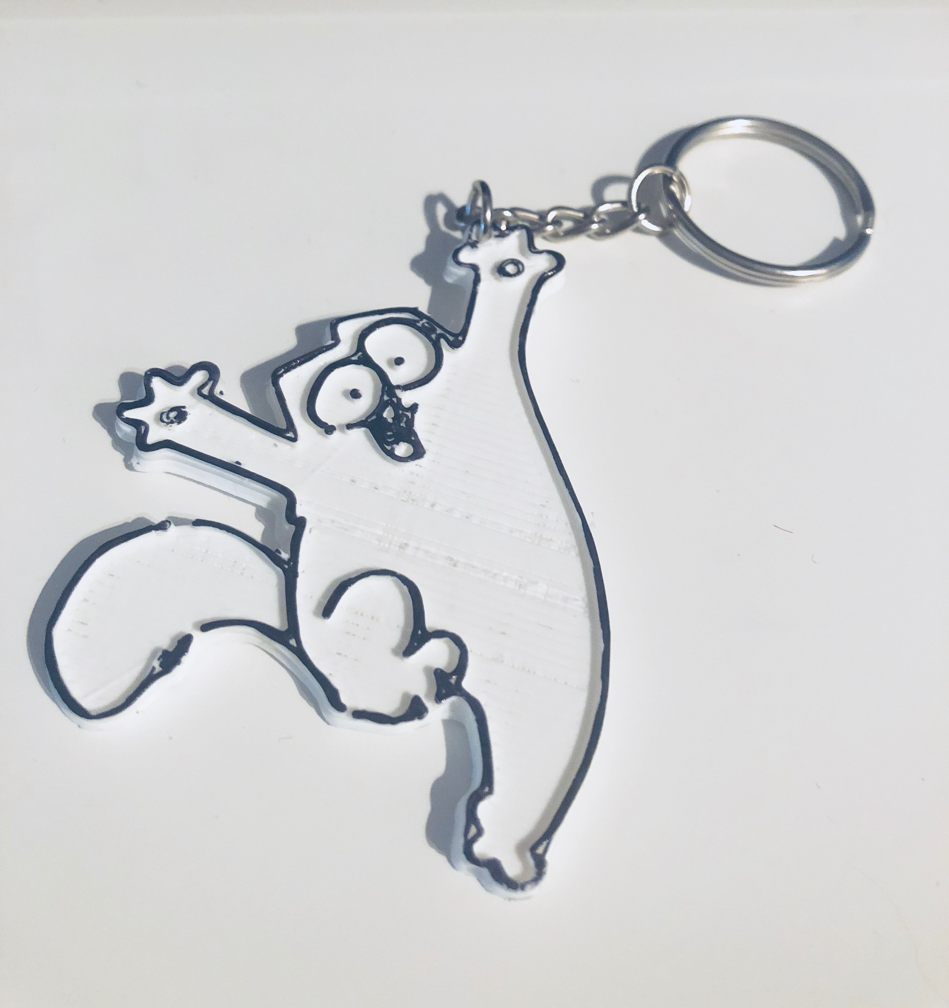 3D Printable Simon's Cat Keychain by Wayne Jordan