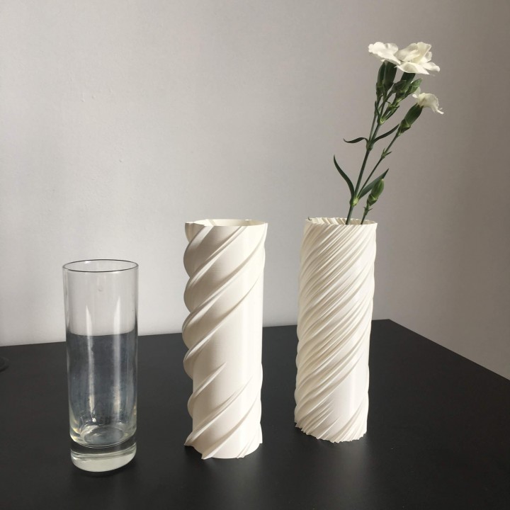 3D Printable Flower Swirl Vase by Thomas Buseyne