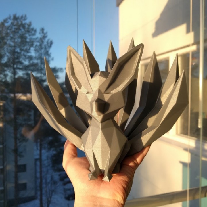 3D Printable Low-poly Nine-Tailed Fox by Jukka Seppänen
