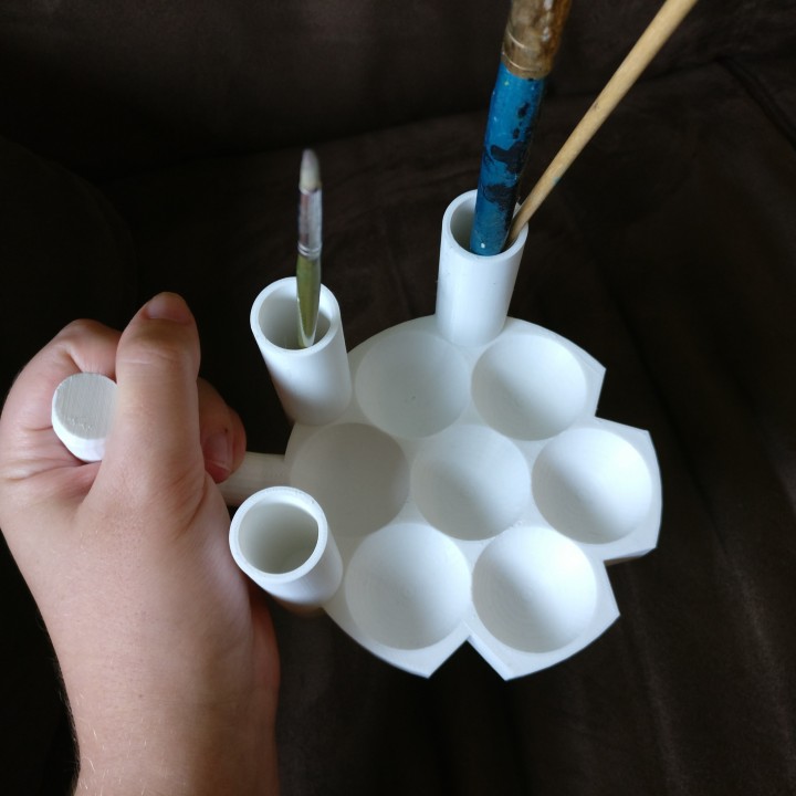 3D Printable Overly Designed Paint Palette by Anna Dragon