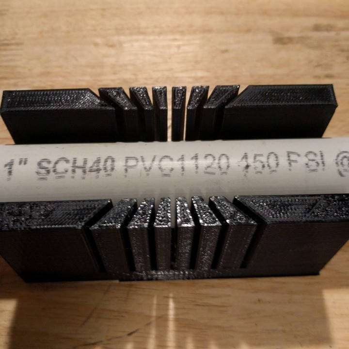 3D Printable Miter box for US 1-inch PVC pipe (35mm) by John Berger