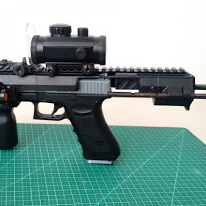 3D Printable PDW kit for Glock 18C AEP (cm030 CYMA) by Paulo Drugos