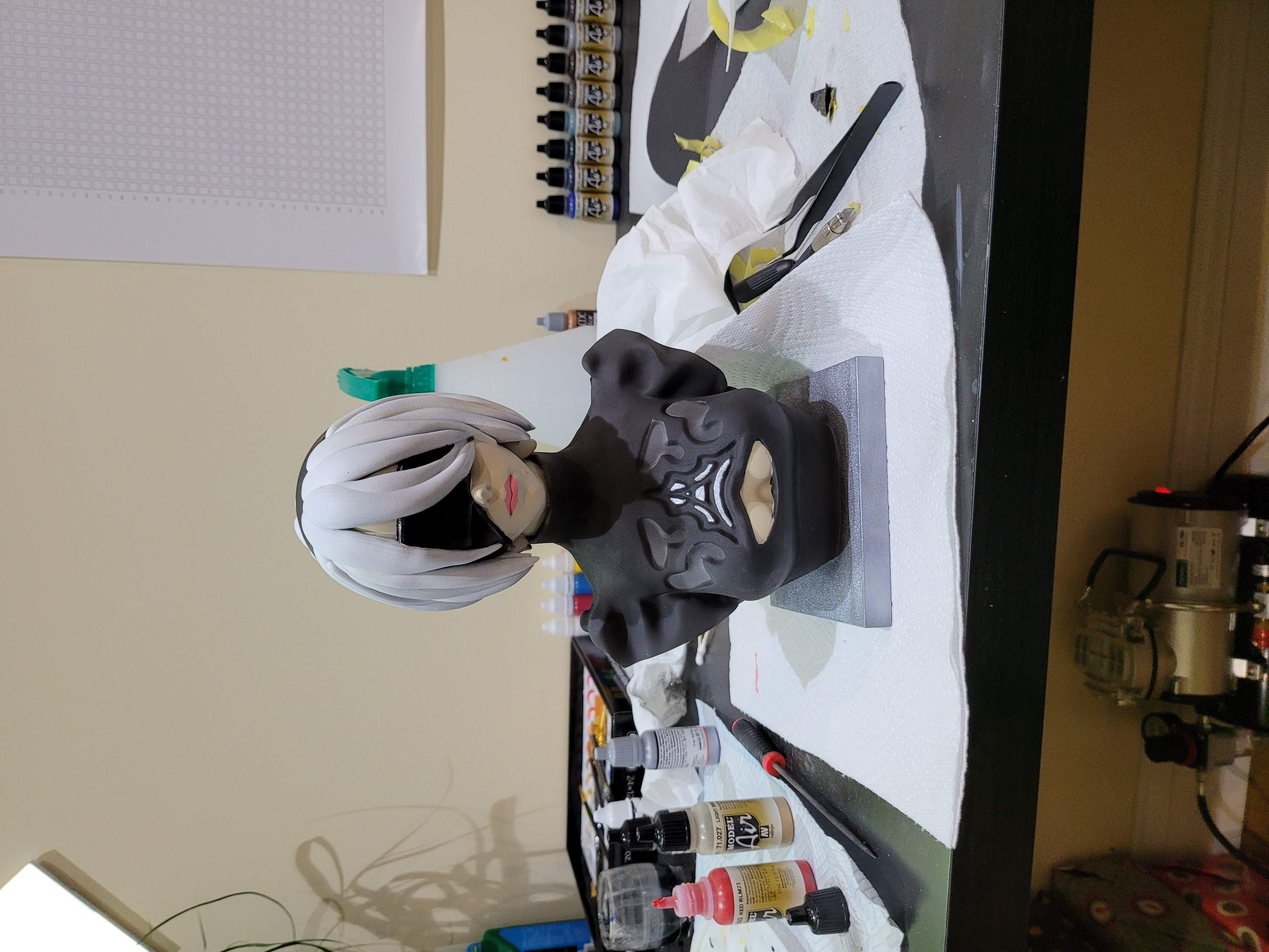 3D Printable Nier Automata 2B Bust by Tanya Wiesner