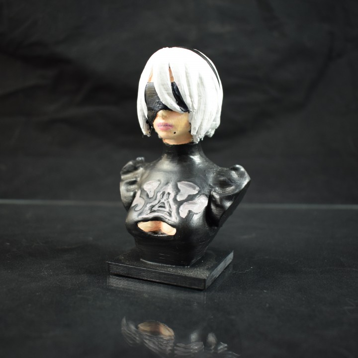 3D Printable Nier Automata 2B Bust by Tanya Wiesner