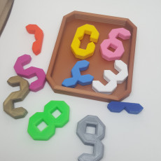 3D Printable 10 Digits Puzzle (Tricky Number Puzzle) by Felix Schuler