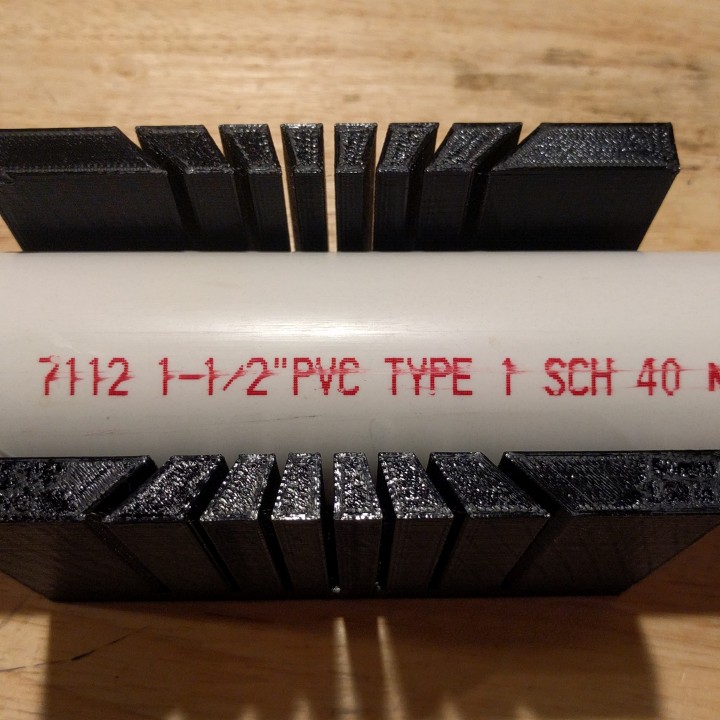 3D Printable Miter box for US 1.5-inch PVC pipe (50mm) by John Berger
