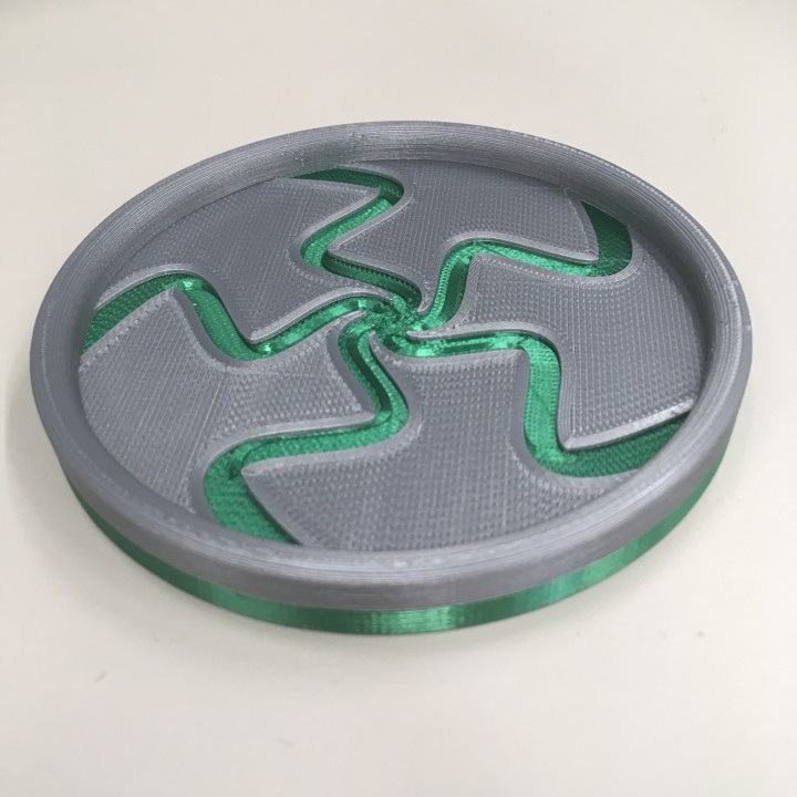 3D Printable Multicolor Pattern Coaster by Wilson