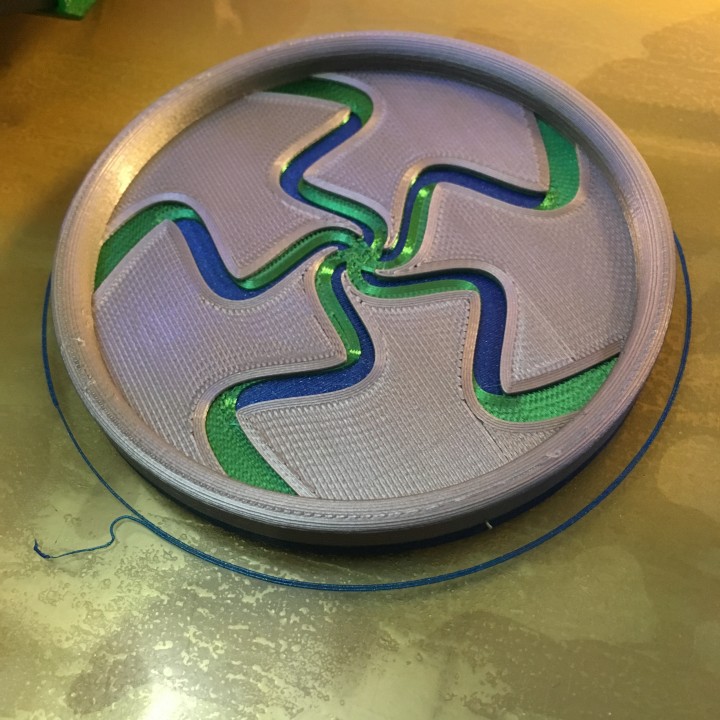 3D Printable Multicolor Pattern Coaster by Wilson