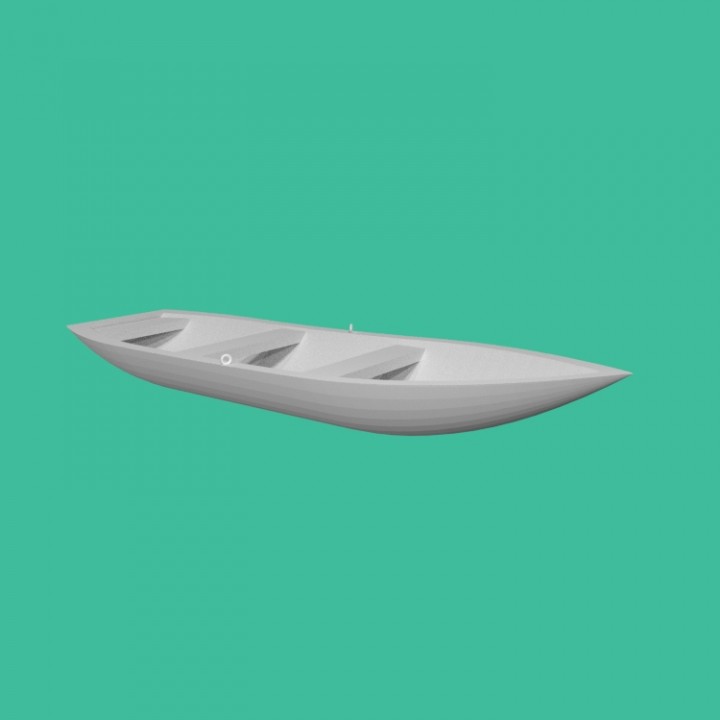 3D Printable Simple Row Boat 1:32 Scale by Matt B