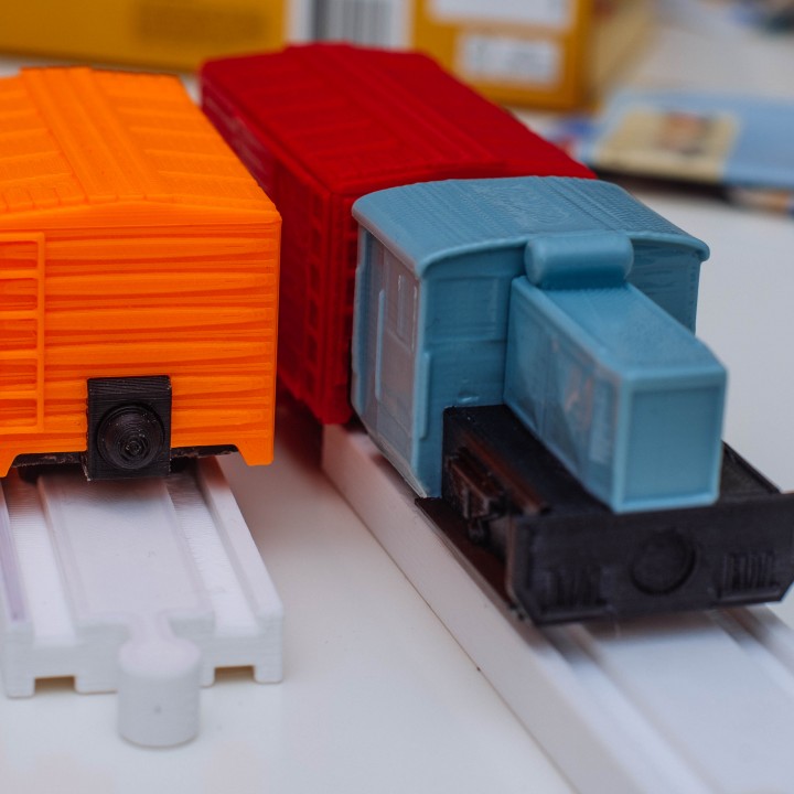 3D Printable Boxcar for wood style Toy Tracks by Josh Harvey
