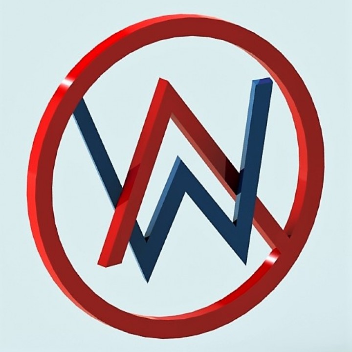 3D Printable Alan Walker Pendant or Keychain by Juan A.