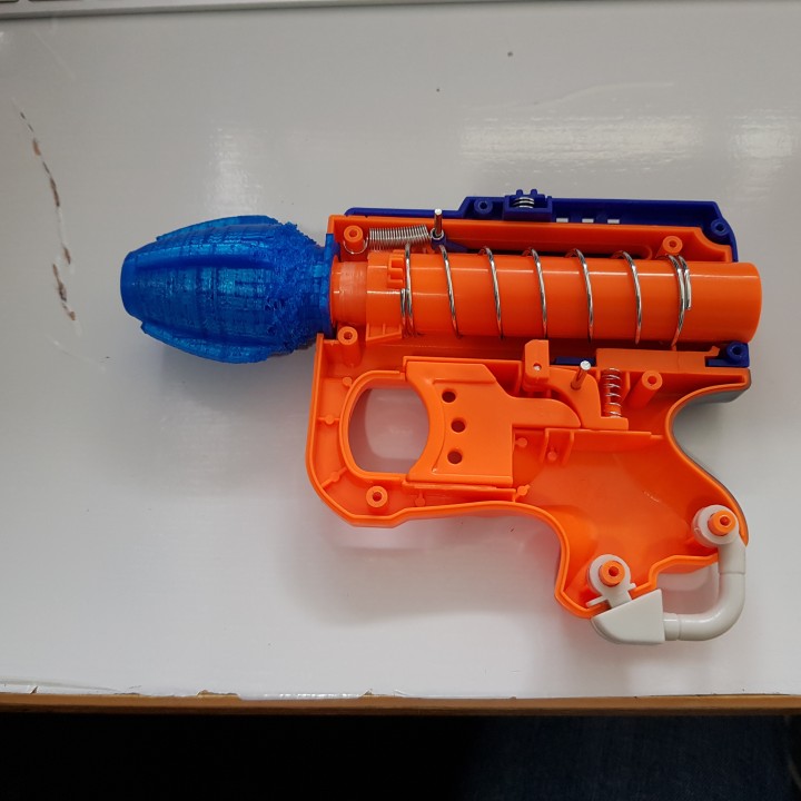3D Printable "Zapper" barrel mod for NERF Reflex IX-1 by Andrew Forster