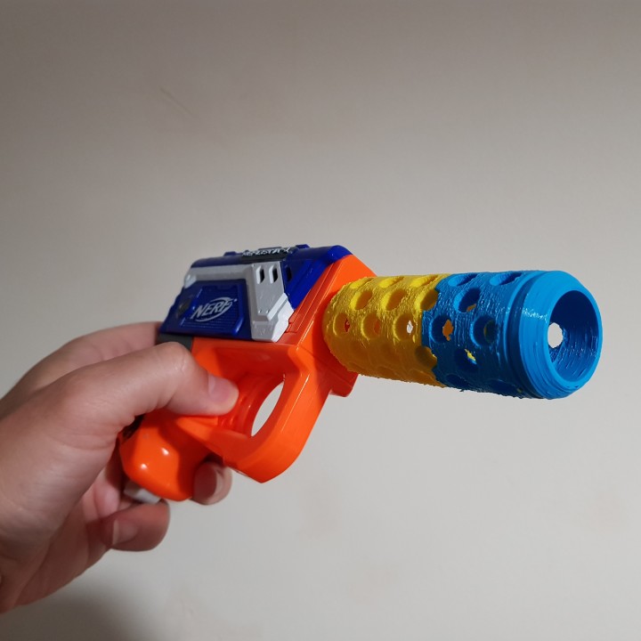 3D Printable "Flamer" barrel mod for NERF Reflex IX-1 by Andrew Forster