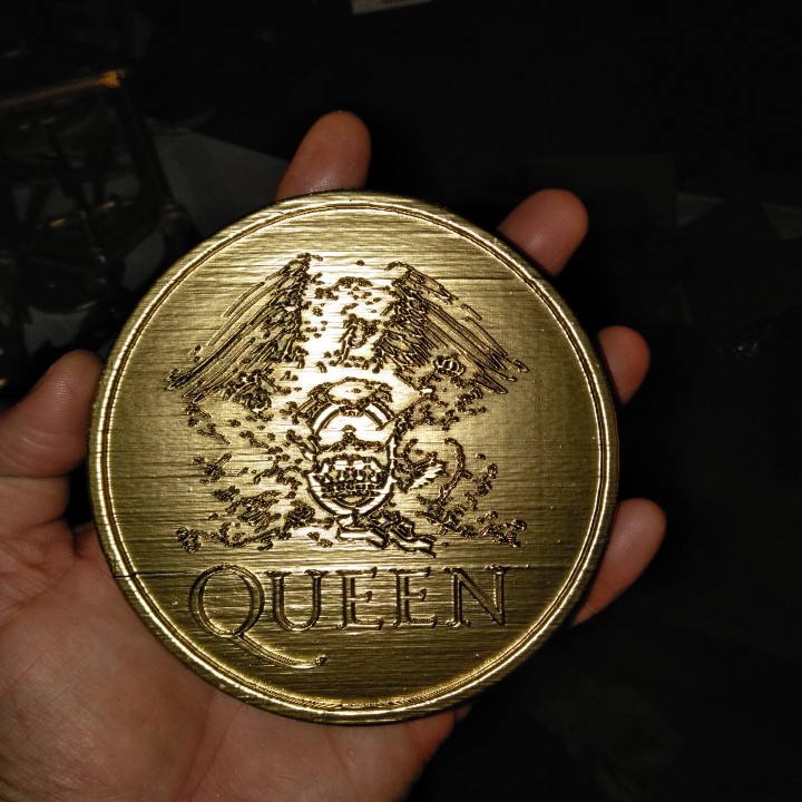 3D Printable BAND LOGO - QUEEN COIN by SHOLM JARBOE