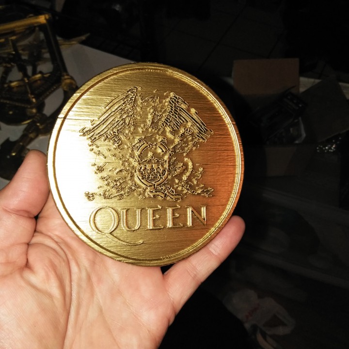 3D Printable BAND LOGO - QUEEN COIN by SHOLM JARBOE