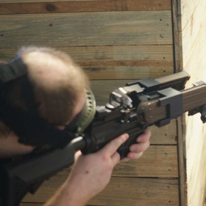 3D Printable Airsoft- AR-57 Dual P90 Magazine feeding system by Jason ...