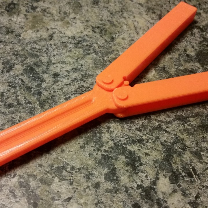 3D Printable Heavy Balisong Trainer (B-Knife Trainer) by Rees Wasson