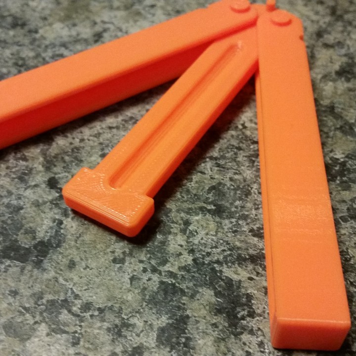 3D Printable Heavy Balisong Trainer (B-Knife Trainer) by Rees Wasson