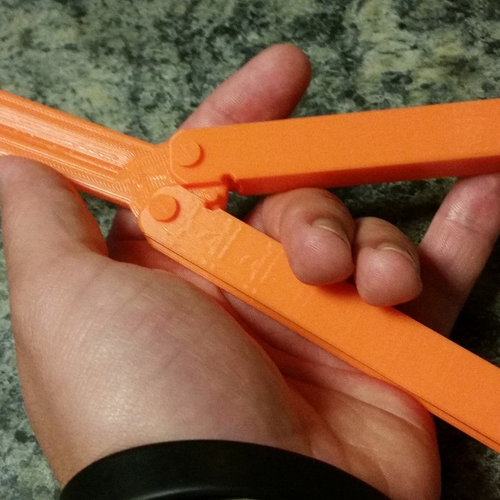3D Printable Heavy Balisong Trainer (B-Knife Trainer) by Rees Wasson