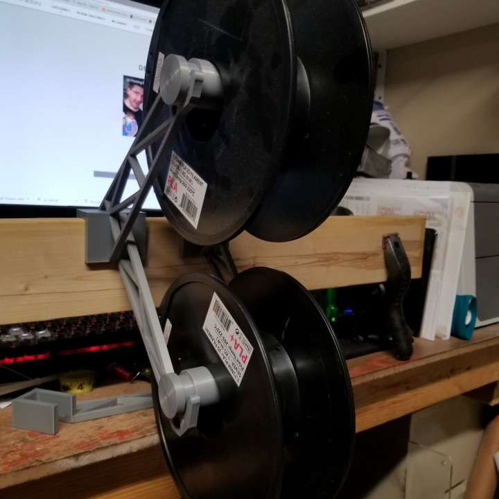 3D Printable Double Spool Holder by Shawn Lubenetski