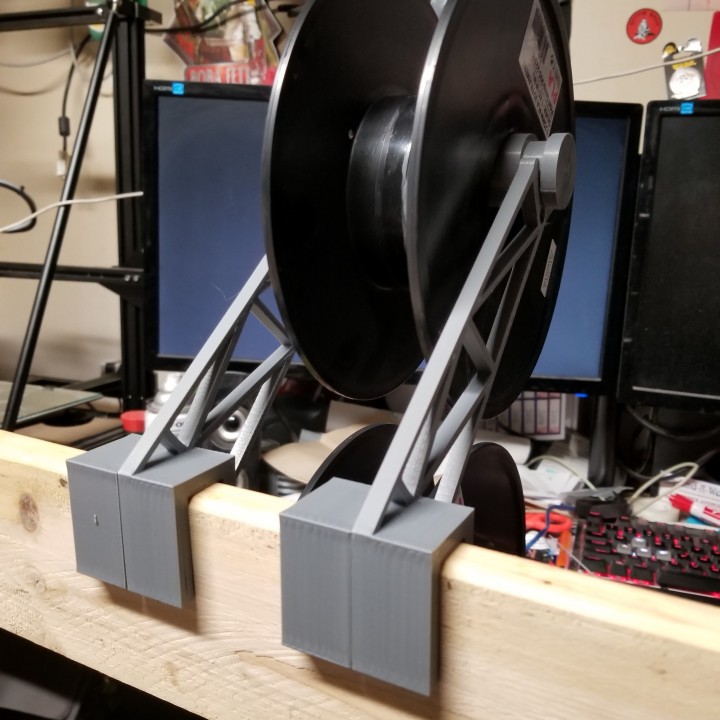3D Printable Double Spool Holder by Shawn Lubenetski