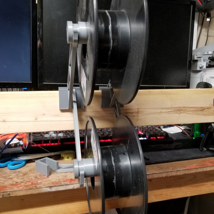 3D Printable Double Spool Holder by Shawn Lubenetski