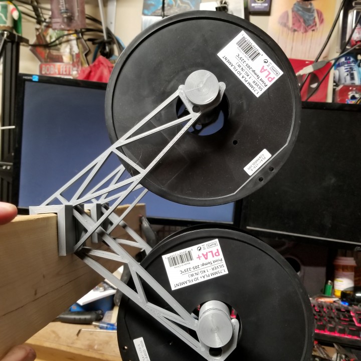 3D Printable Double Spool Holder by Shawn Lubenetski