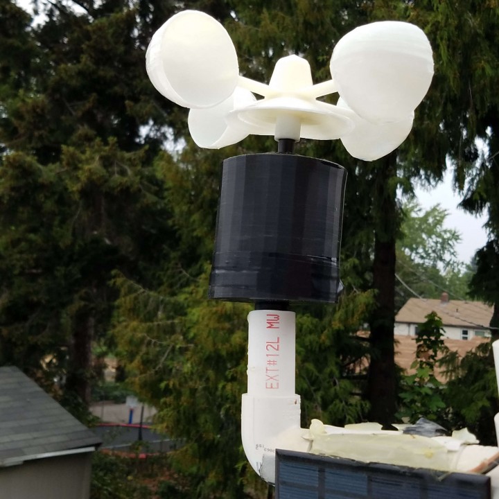3D Printable Wind speed gauge - Anemometer by Sherm Stebbins