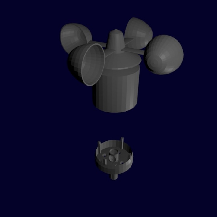 3D Printable Wind speed gauge - Anemometer by Sherm Stebbins