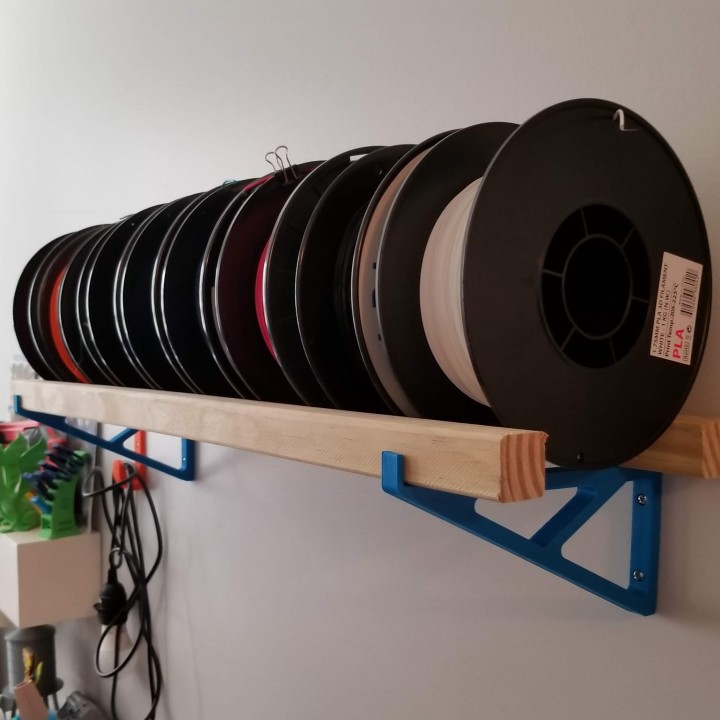 3D Printable 2x2 Filament Shelf Bracket by Joel Bonasera