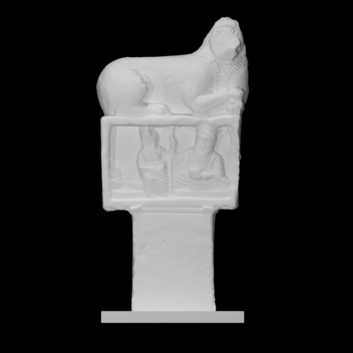 3D Printable Funerary stele with a symposium scene by Scan The World