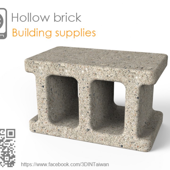 3D Printable Hollow_brick by 3D-IN