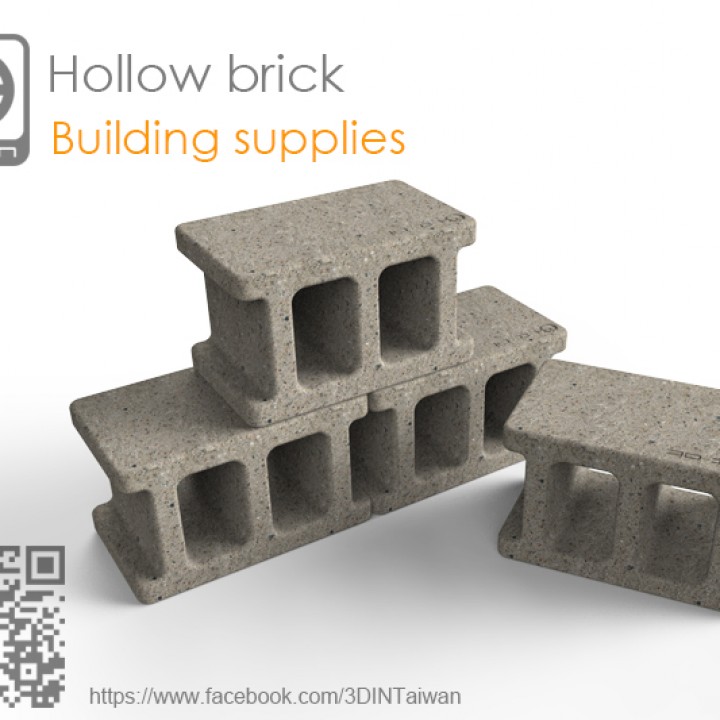 3D Printable Hollow_brick by 3D-IN