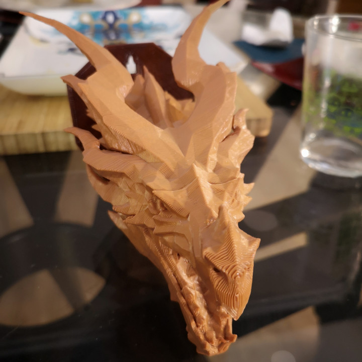 3D Print of Skyrim Alduin Dragon wall Trophy by spcrispy