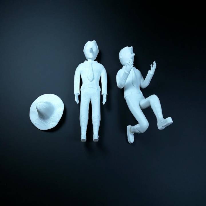 3D Printable Man in the Yellow Hat by mathew Delapa