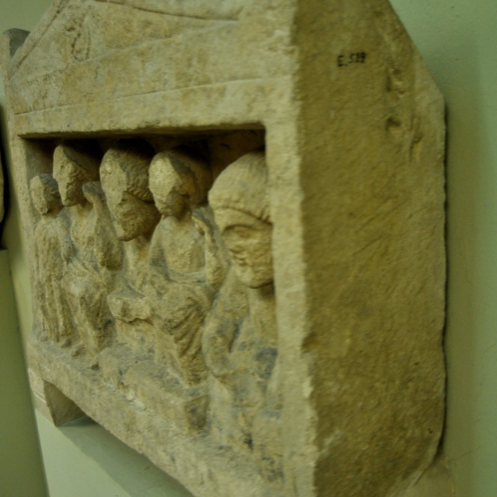 3D Printable Funerary pediment stele with a symposium scene by Scan The ...