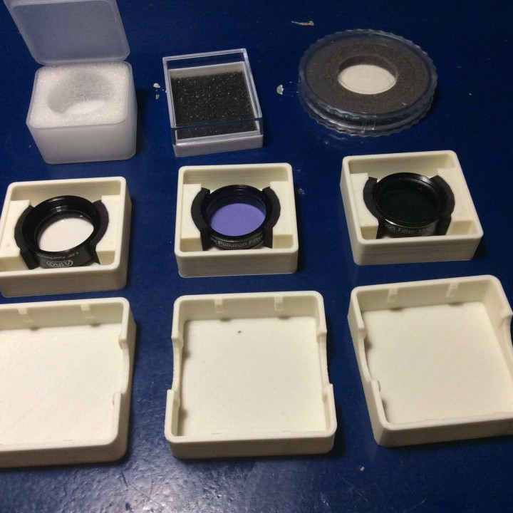 3D Printable Telescope 1,25" Filter Boxes, with labels by poedman1