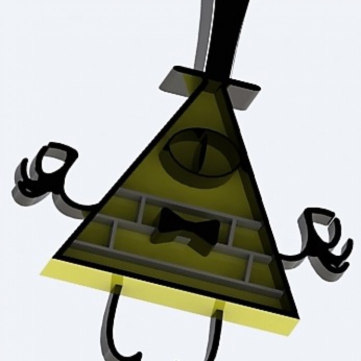 3D Printable Bill Cipher Gravity Falls Keychain or Pendant by Juan A.