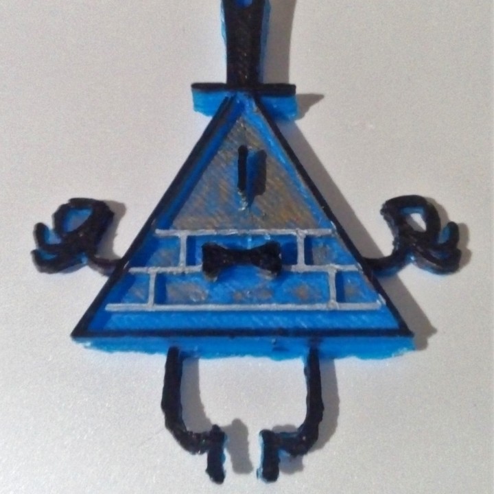 3D Printable Bill Cipher Gravity Falls Keychain or Pendant by Juan A.