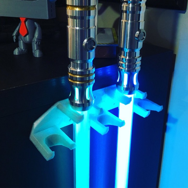 3D Printable Lightsaber rack by Steve Abrams