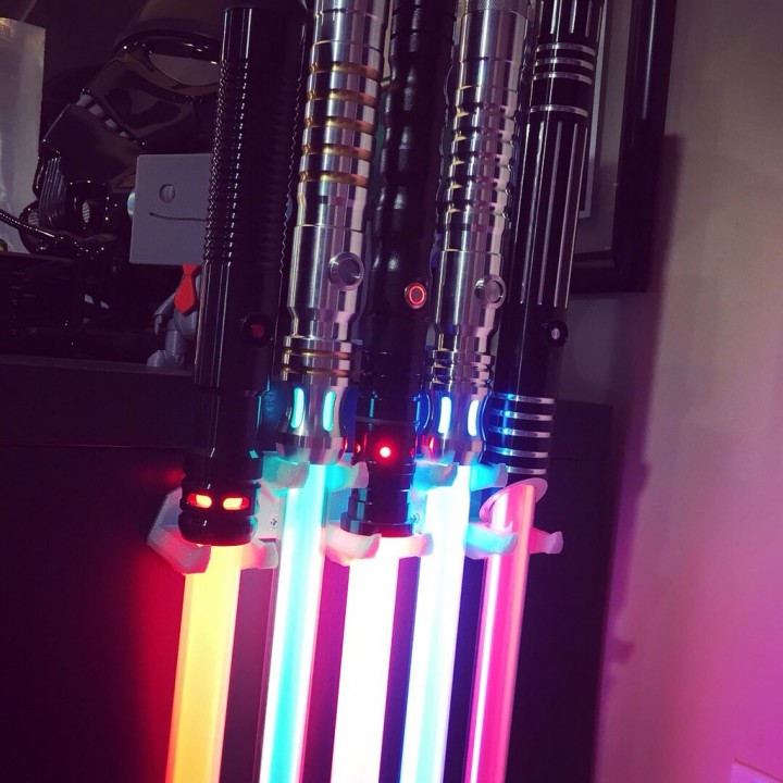 3D Printable Lightsaber rack by Steve Abrams