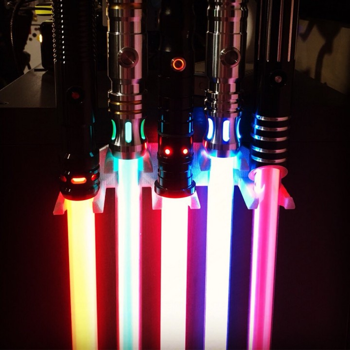 3D Printable Lightsaber rack by Steve Abrams