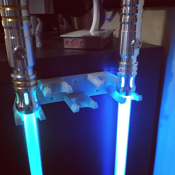 3D Printable Lightsaber rack by Steve Abrams