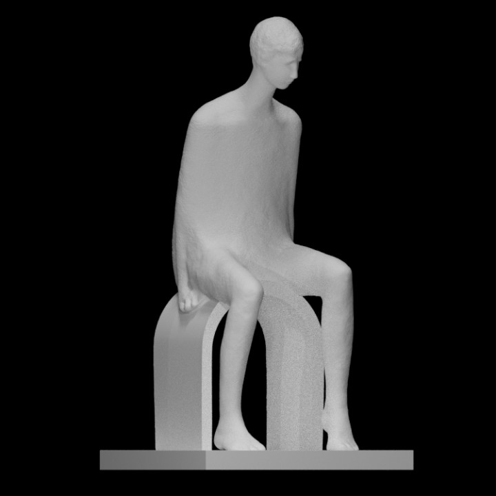 3D Printable Abstract seated man by Scan The World