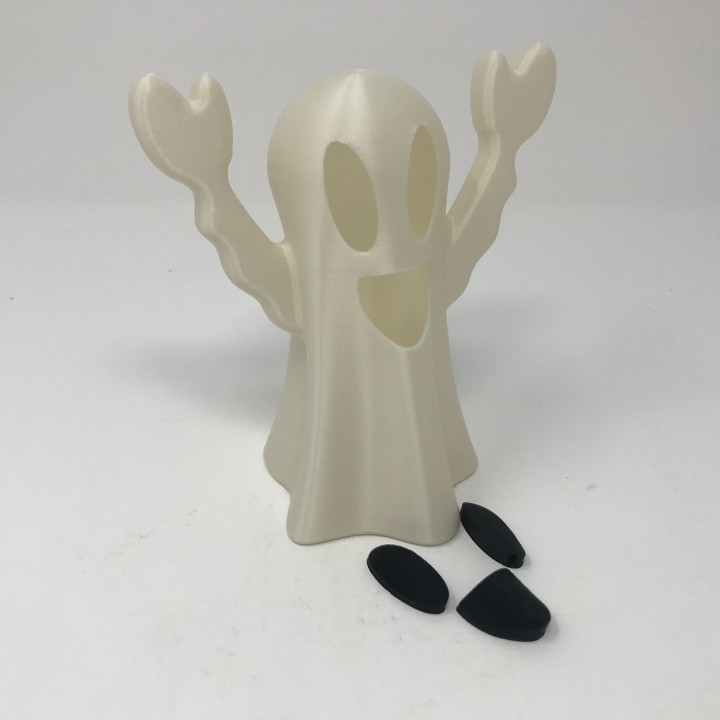 3D Printable Animated & Illuminated Happy Ghost by Greg Zumwalt