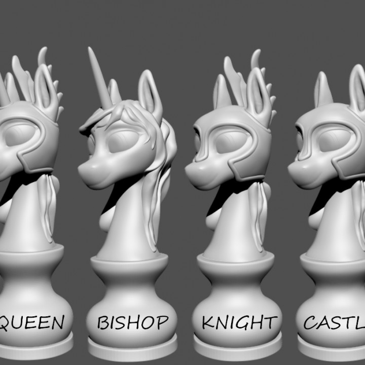 3D Printable Pony Chess by