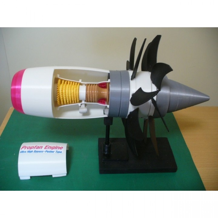 3D Printable Propfan Engine, Pusher Type by Motoo Kondo